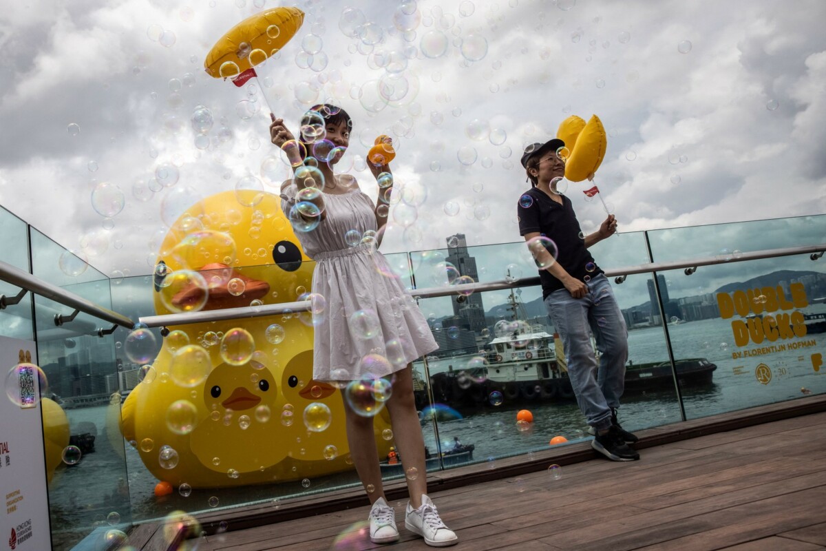 PHOTO+VIDEO | "They bring double luck": Two giant rubber ducks appeared ...