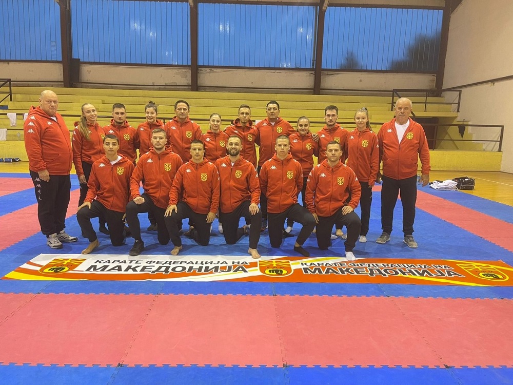 The senior karate national team of Macedonia is ready to perform at the ...